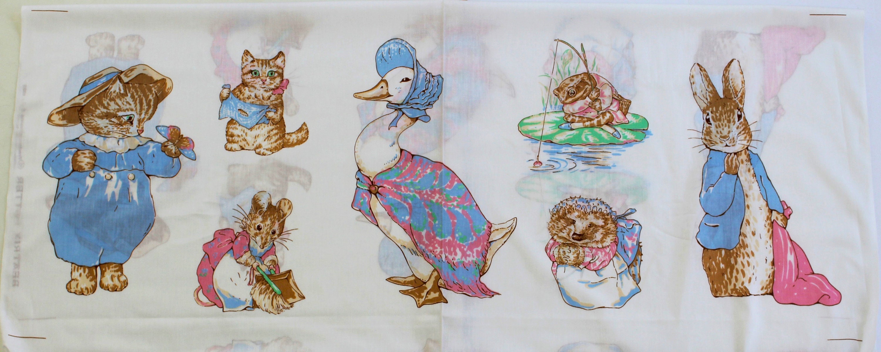 Vintage Beatrix Potter Panel, Peter Rabbit, Jemima Puddle Duck, Tom ...