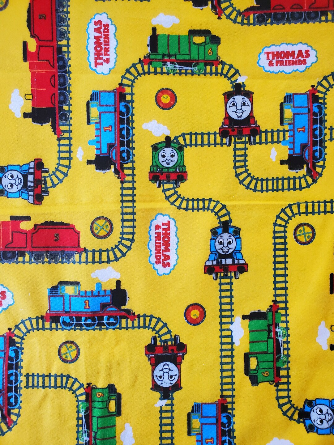 Thomas the Tank Engine and Friends FLANNEL Fabric, Train Track, Out of ...
