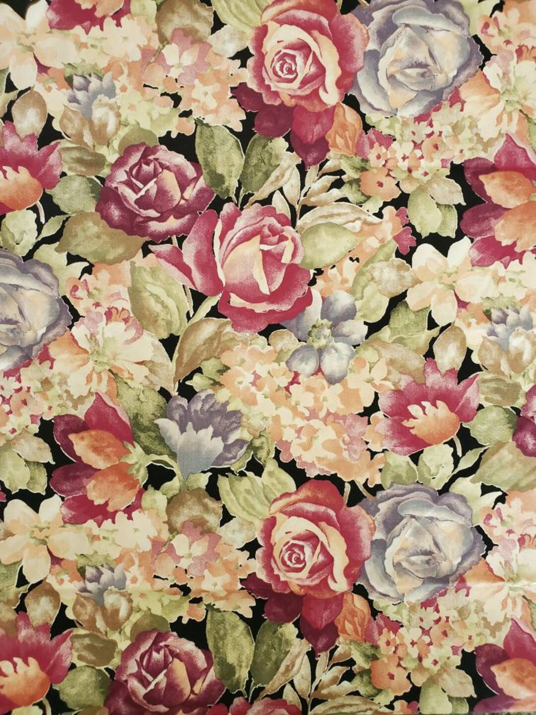 Roses Floral Vintage 1995 Fabric, Classic Cottons/fci, by the Yard - Etsy