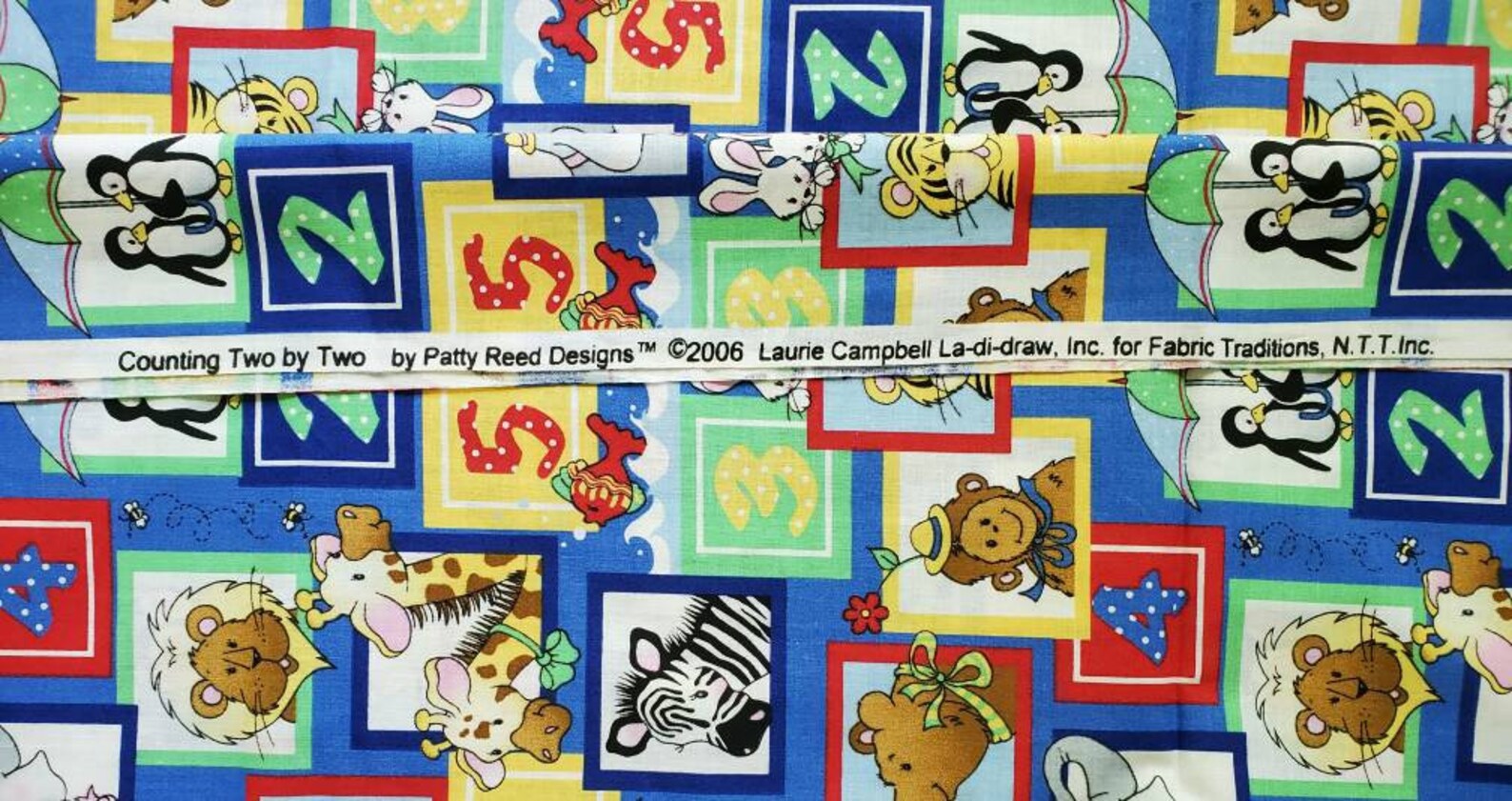 Counting Two by Two Noah's Ark Fabric, Patty Reed Designs 2006 Laurie ...