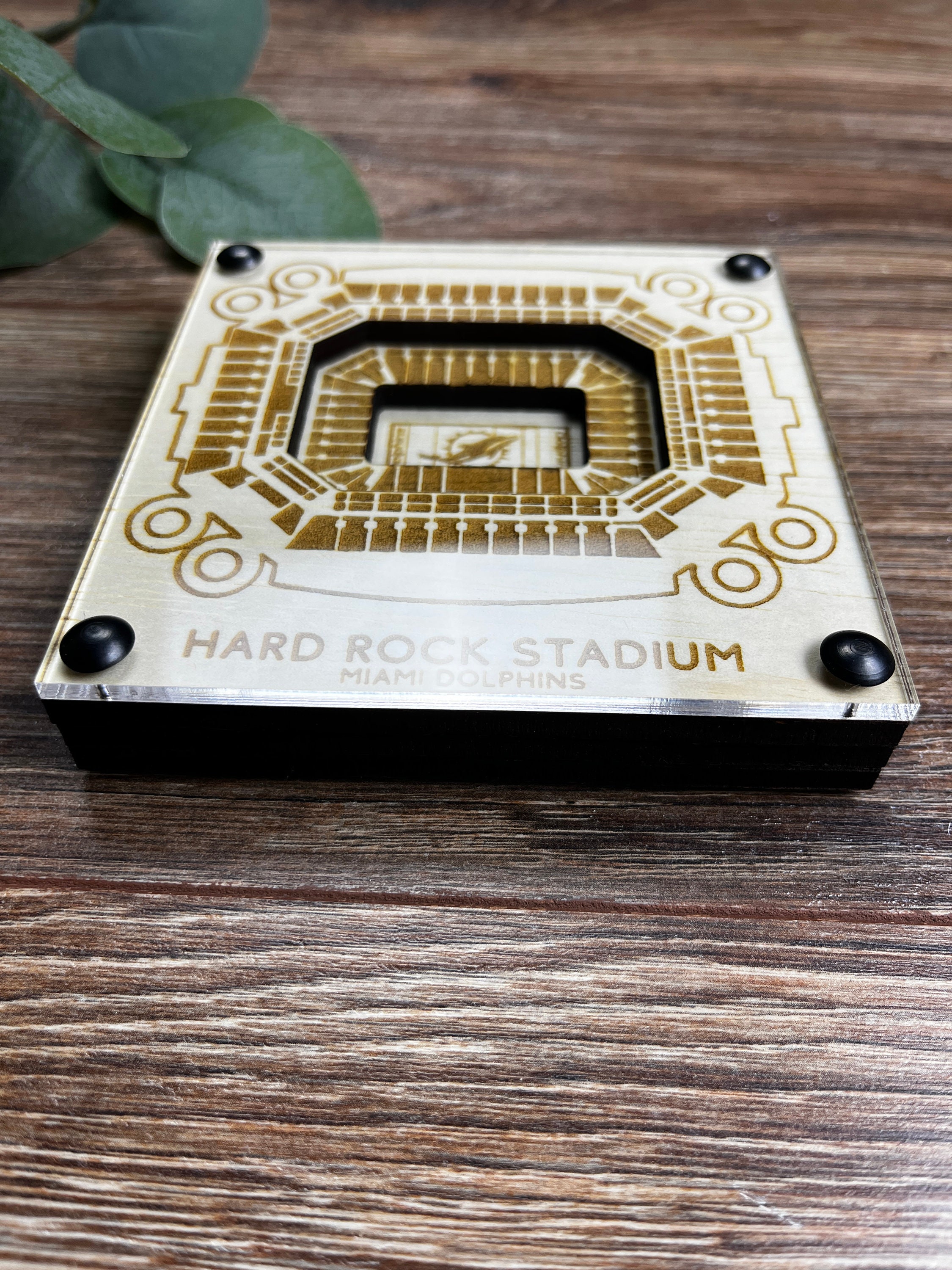 Hard Rock Stadium - Miami Dolphins Layered Stadium Coaster Set, 3D ...