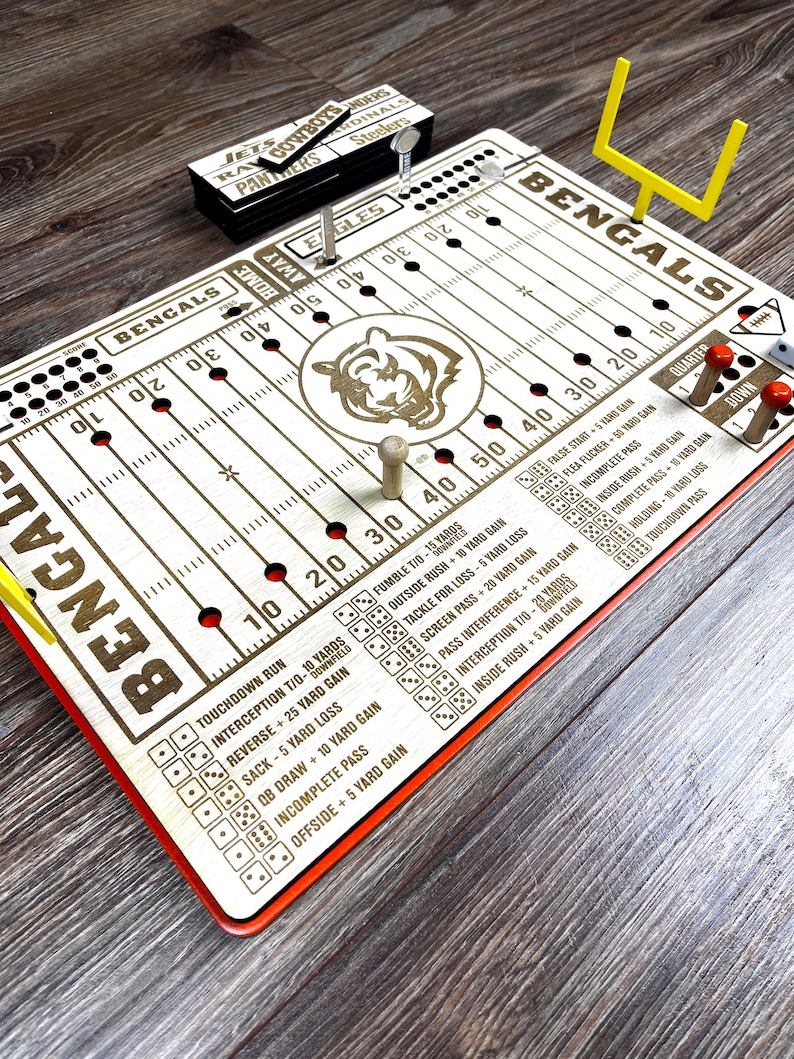 Custom Football Dice Game Premium Pro Edition Goal Posts Flick Field ...