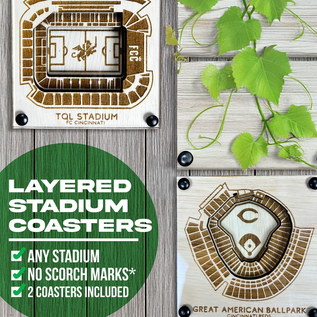 3D Stacked Stadium Coaster - Any Team / Any Stadium - 2 COASTERS ...