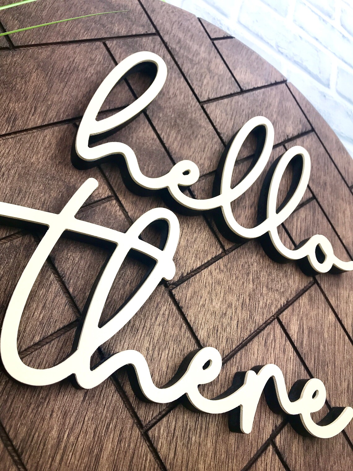 19.5 Herringbone Hello There Sign Hanging Wood Sign - Etsy
