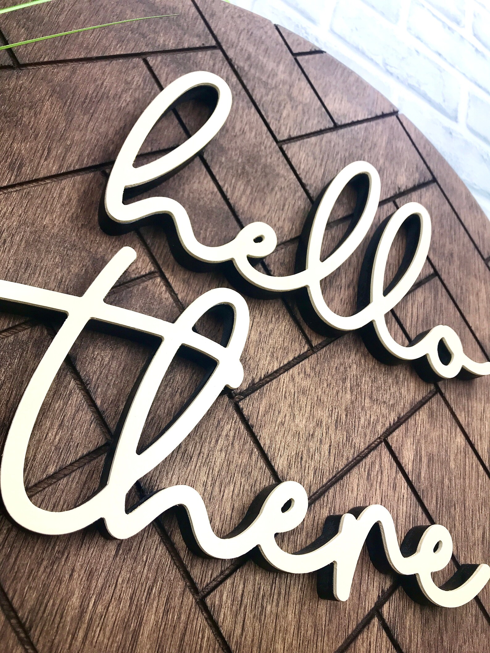 19.5 Herringbone Hello There Sign Hanging Wood Sign - Etsy