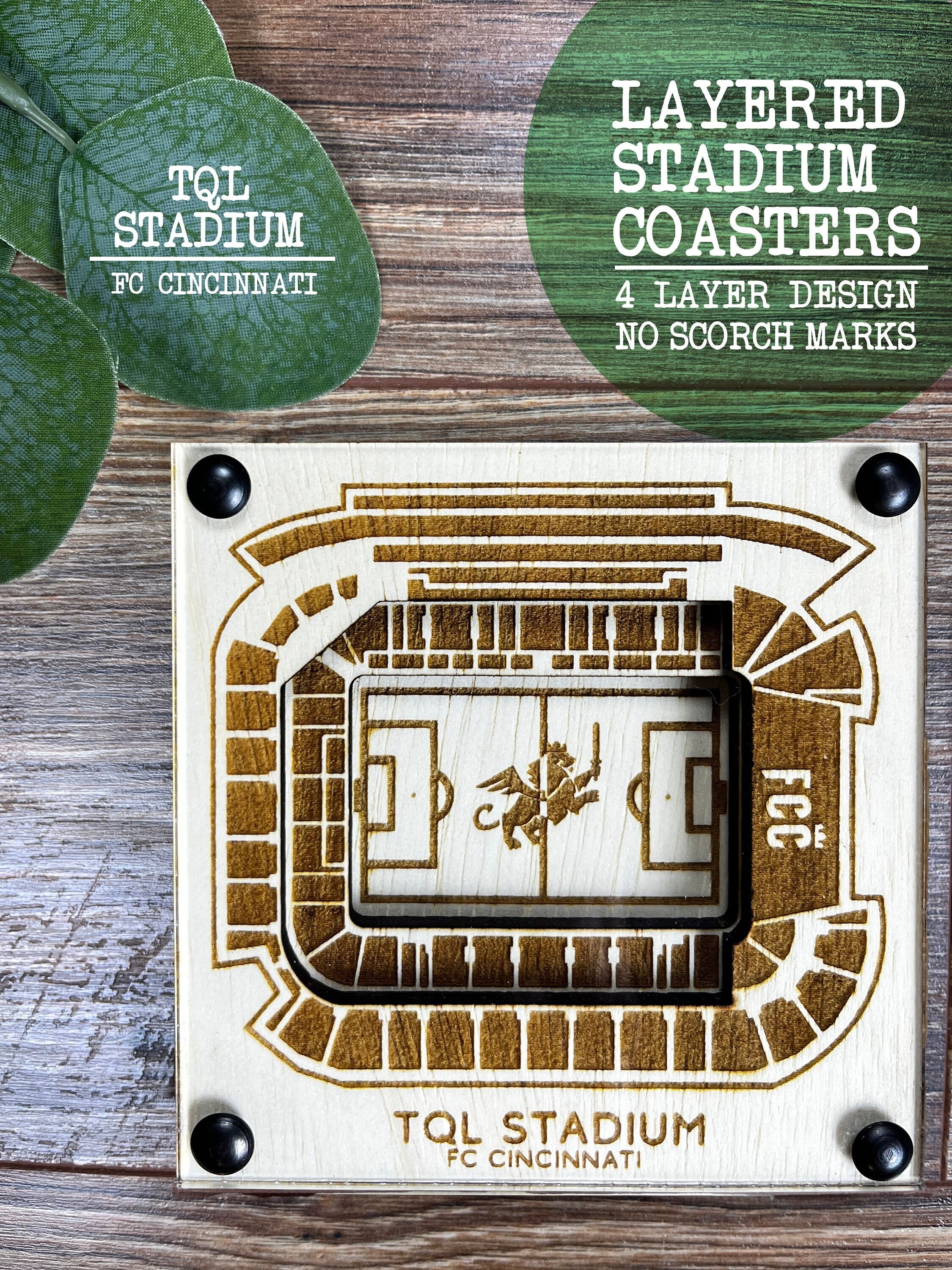TQL Stadium - FC Cincinnati Layered Stadium Coaster Set, 3D Coaster ...