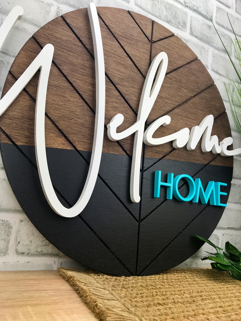 Welcome Home Sign, Foyer Sign, Hanging Wood Sign, Door Hanger, Welcome ...