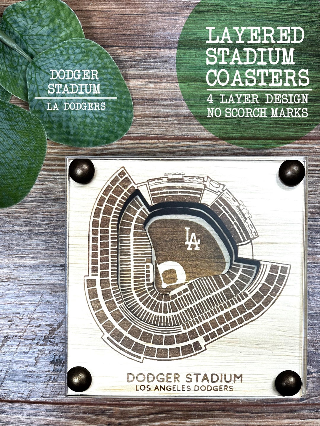 Dodger Stadium - Dodgers Stadium Layered Stadium Coaster Set (set of 2 ...