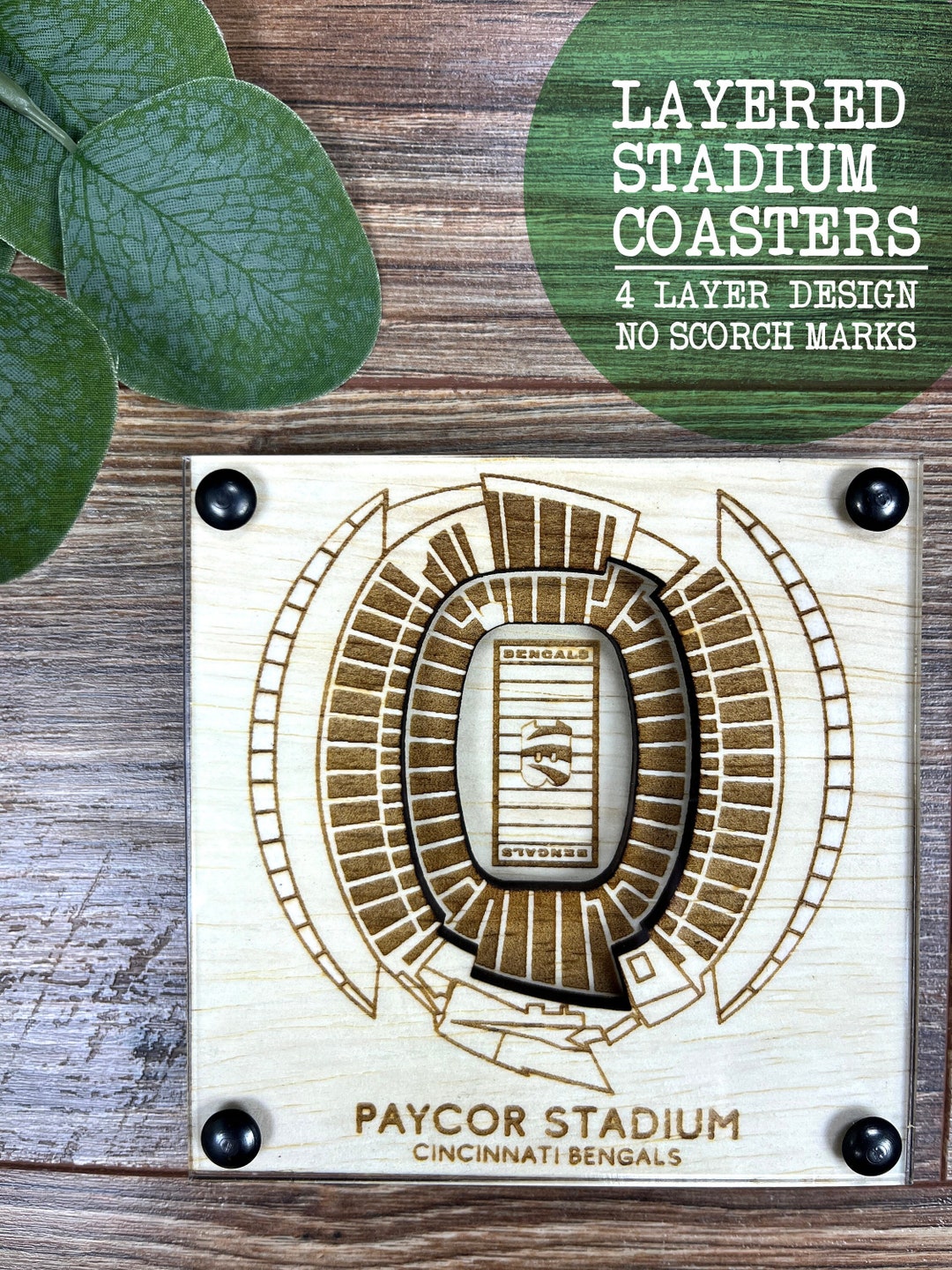 Paycor Stadium Bengals Layered Stadium Coaster 3D Layered - Etsy
