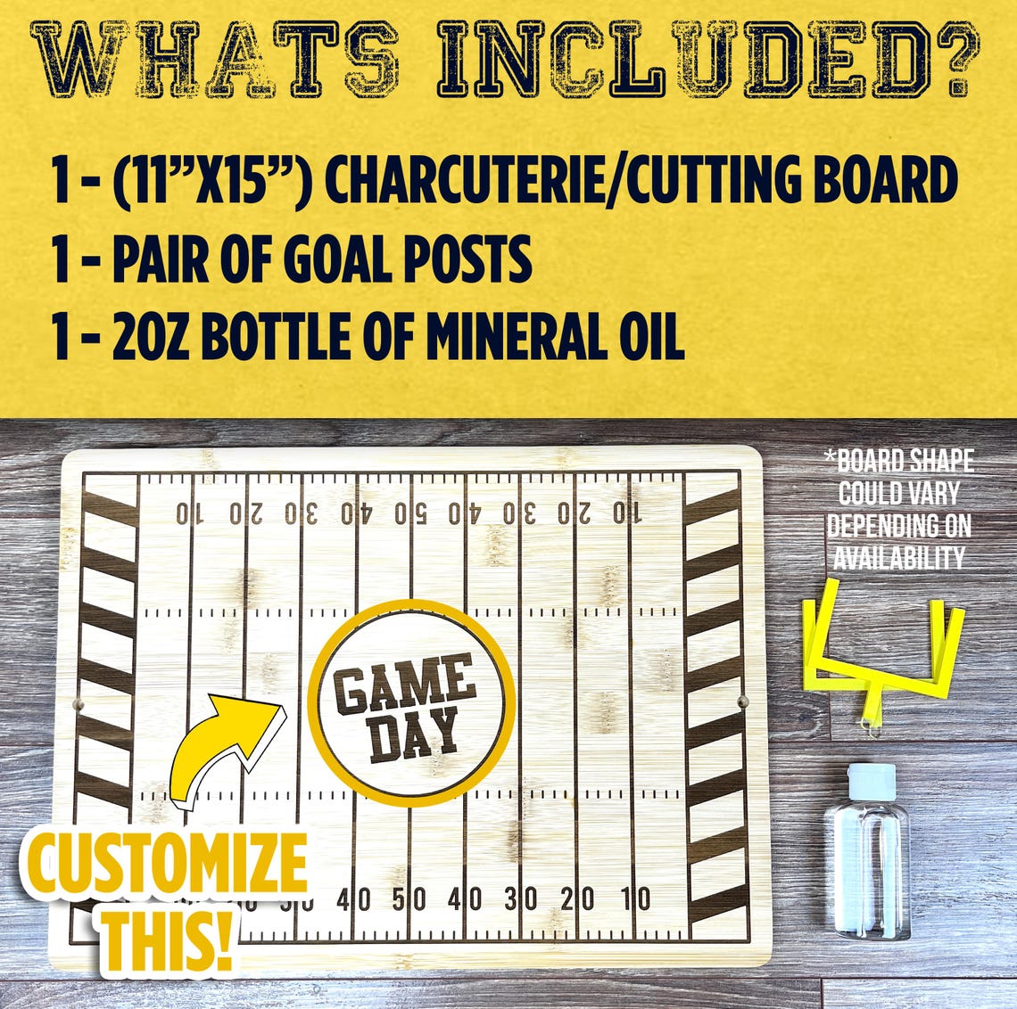 Football Field Charcuterie/cutting Board | Customize With Any Logo/team ...