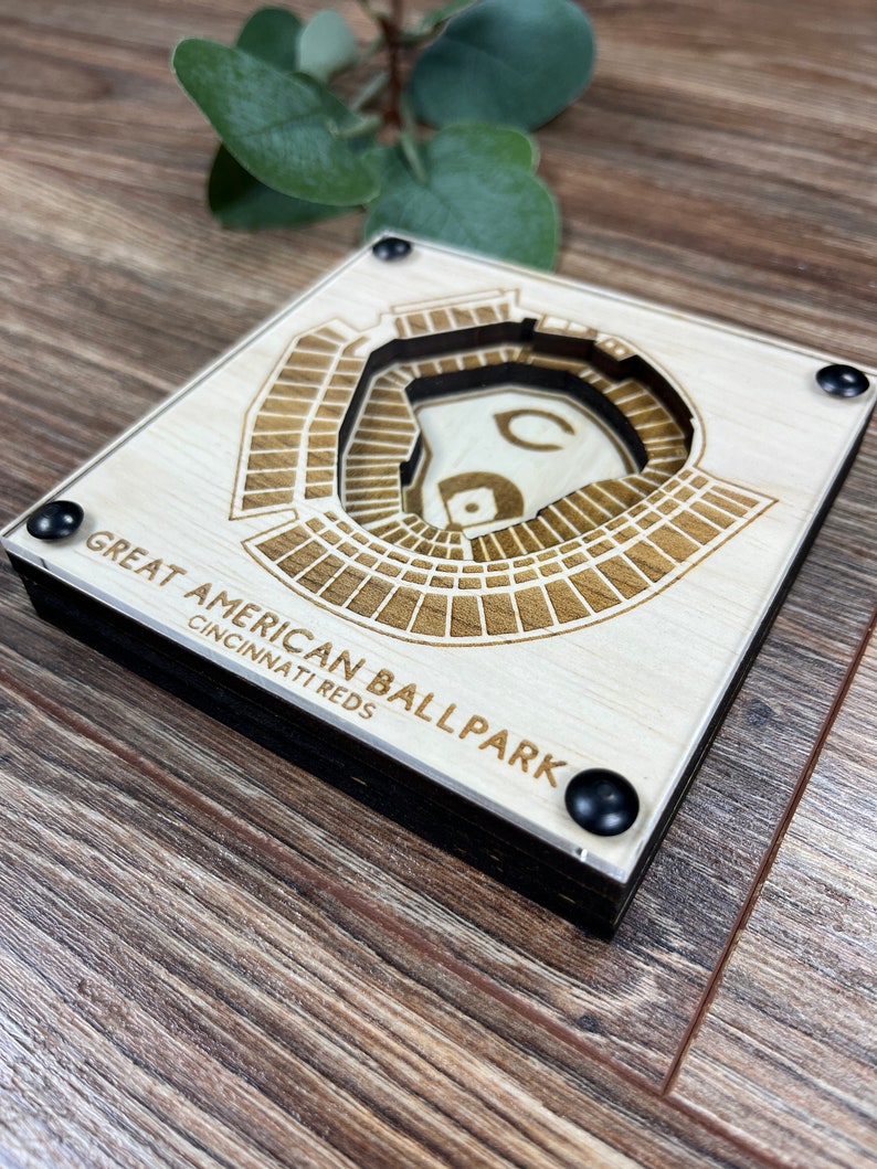 Great American Ballpark - Cincinnati Reds Layered Stadium Coaster Set ...