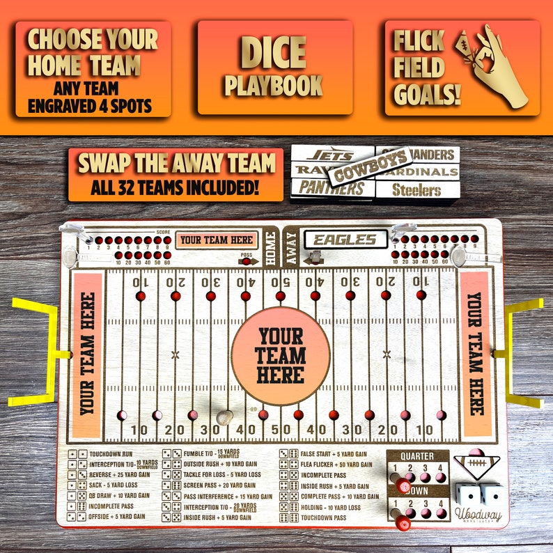 Custom Football Dice Game - Premium Pro Edition! Goal Posts | Flick ...