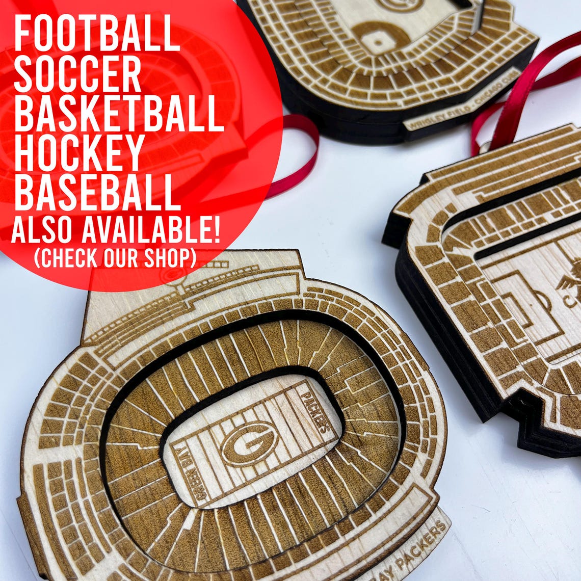 Football Park Ornament, Football Stadium Ornament, Christmas Ornament ...