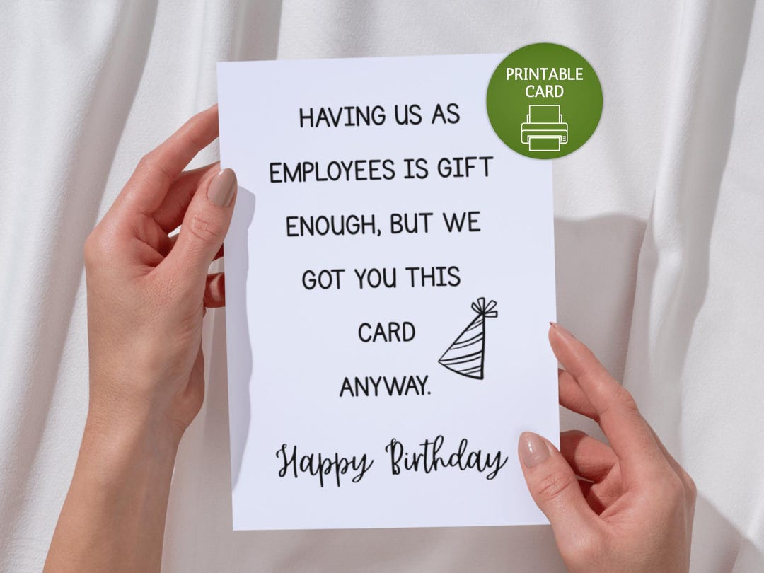 Funny Birthday Card for Boss, Boss Birthday Card Printable, Gift for ...