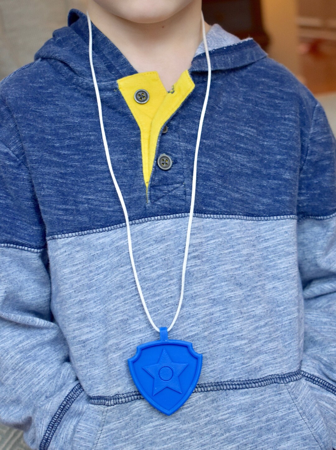 Paw Patrol Chase insignia azul collar partido favor de fiesta - Etsy México