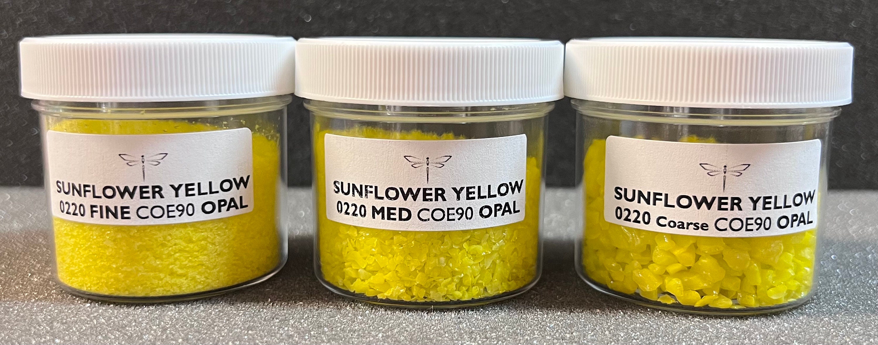 Bullseye Sunflower Yellow Opal Frit 0220 With Labeled Jar fast Flat ...