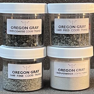 Bullseye Oregon Gray Transparent Frit 1449 With Labeled Jar fast Flat ...