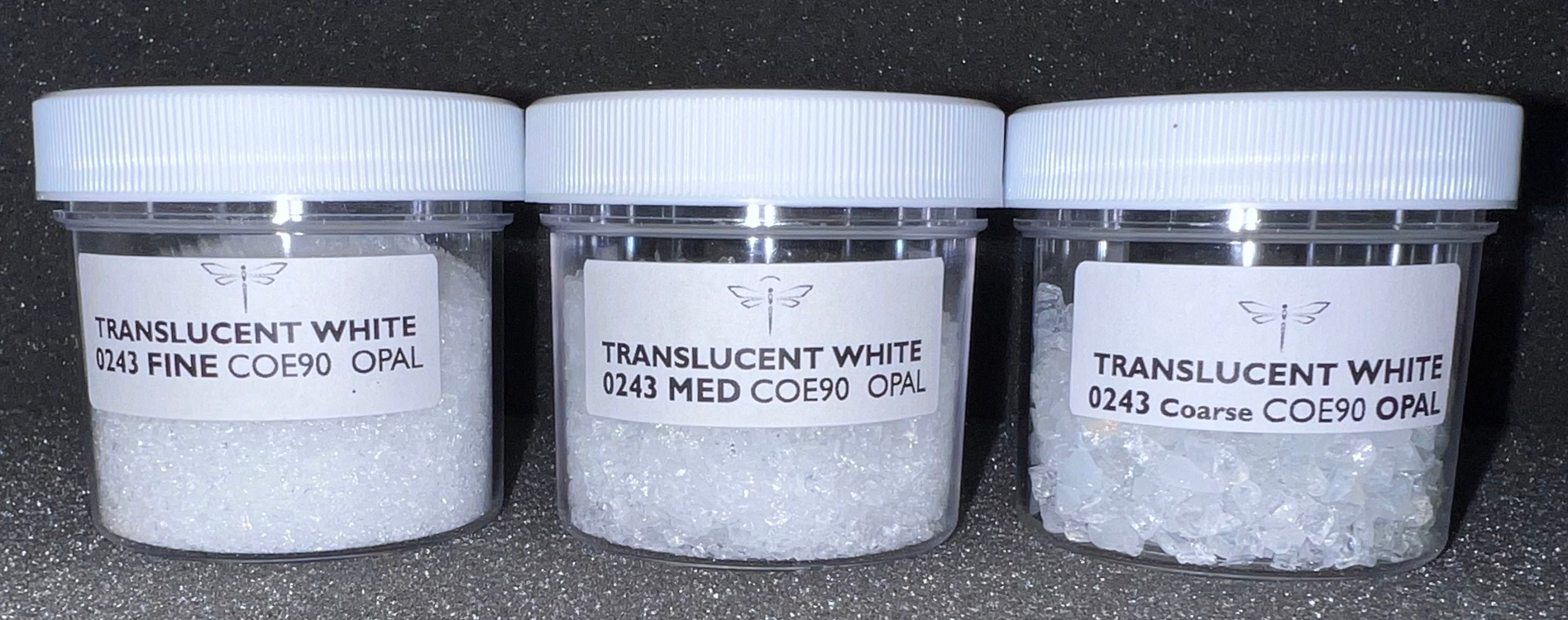 Translucent White Bullseye Frit 0243 With Labeled Jar fast Flat Rate ...