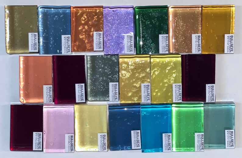 20 Color Glass Tint Bullseye Frit Library. Rainbow Collection in ...