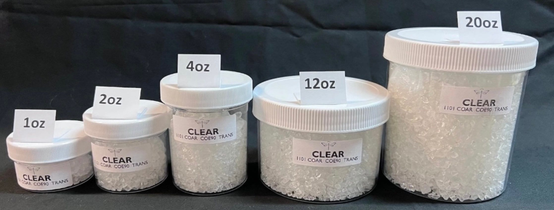 Translucent White Bullseye Frit 0243 With Labeled Jar fast Flat Rate ...