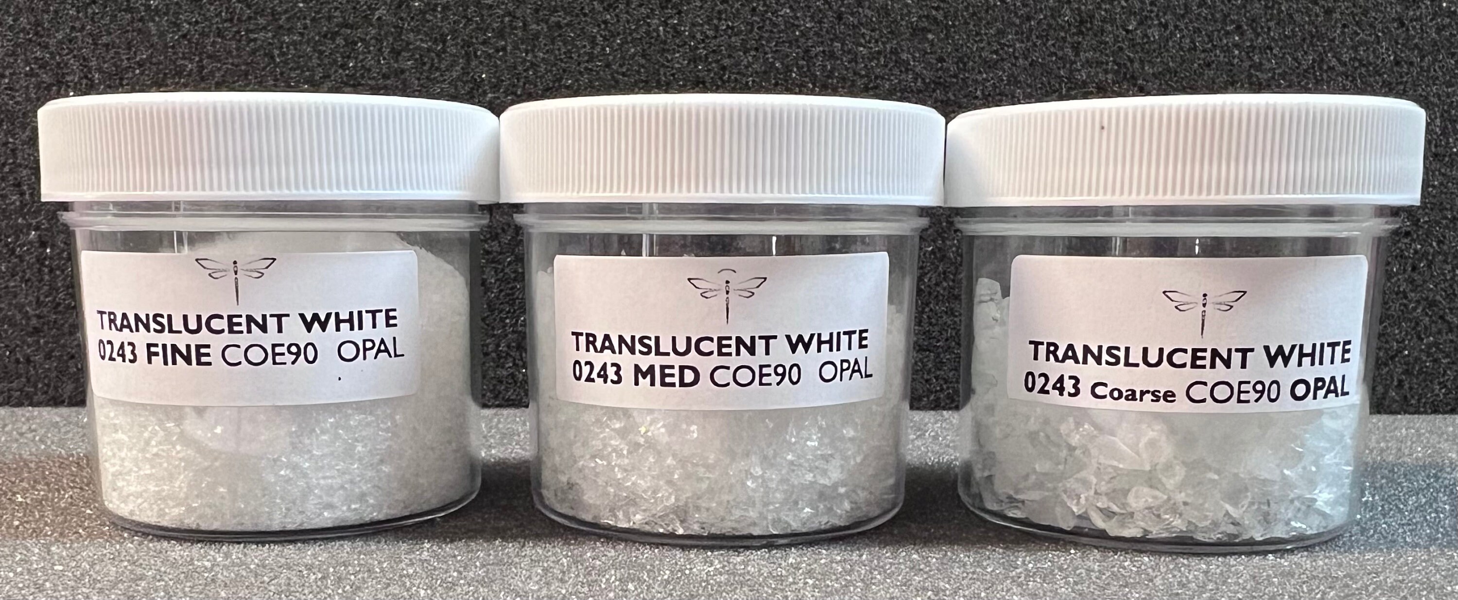 Translucent White Bullseye Frit 0243 With Labeled Jar fast Flat Rate ...