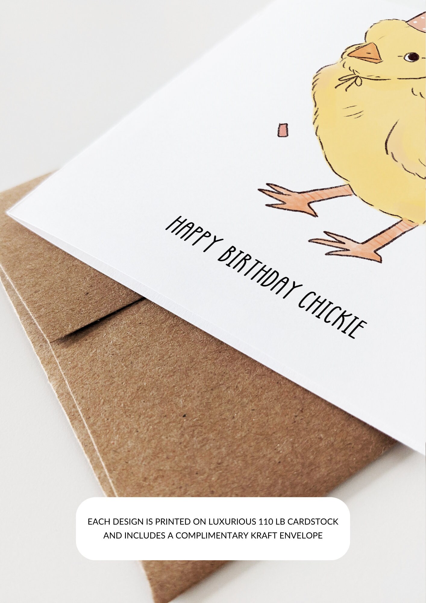 Happy Birthday Chick Card, Cute Animal, Chicken Card, Pun Birthday Card ...