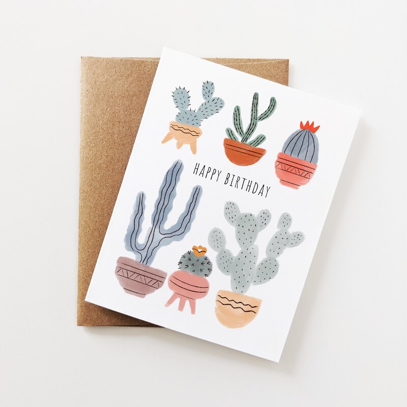 Cactus Greeting Card - Etsy
