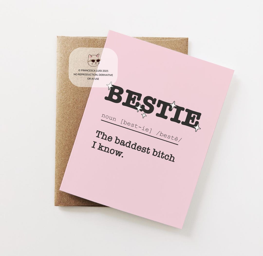 Best Friend Gift, Bestie Definition Card, Funny Friendship Birthday ...
