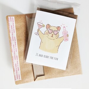 21st Birthday Card, Happy Twenty First Birthday Card , Cute Hamster ...