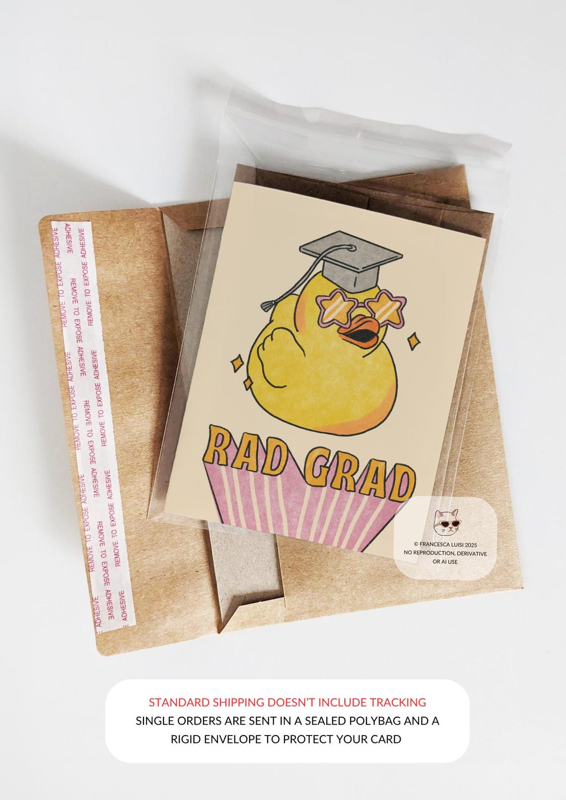 Rad Grad Rubber Ducky Graduation Card, Funny Grad Card, Congrats, High ...