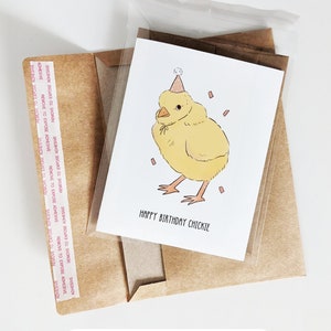 Happy Birthday Chick Card, Cute Animal, Chicken Card, Pun Birthday Card ...