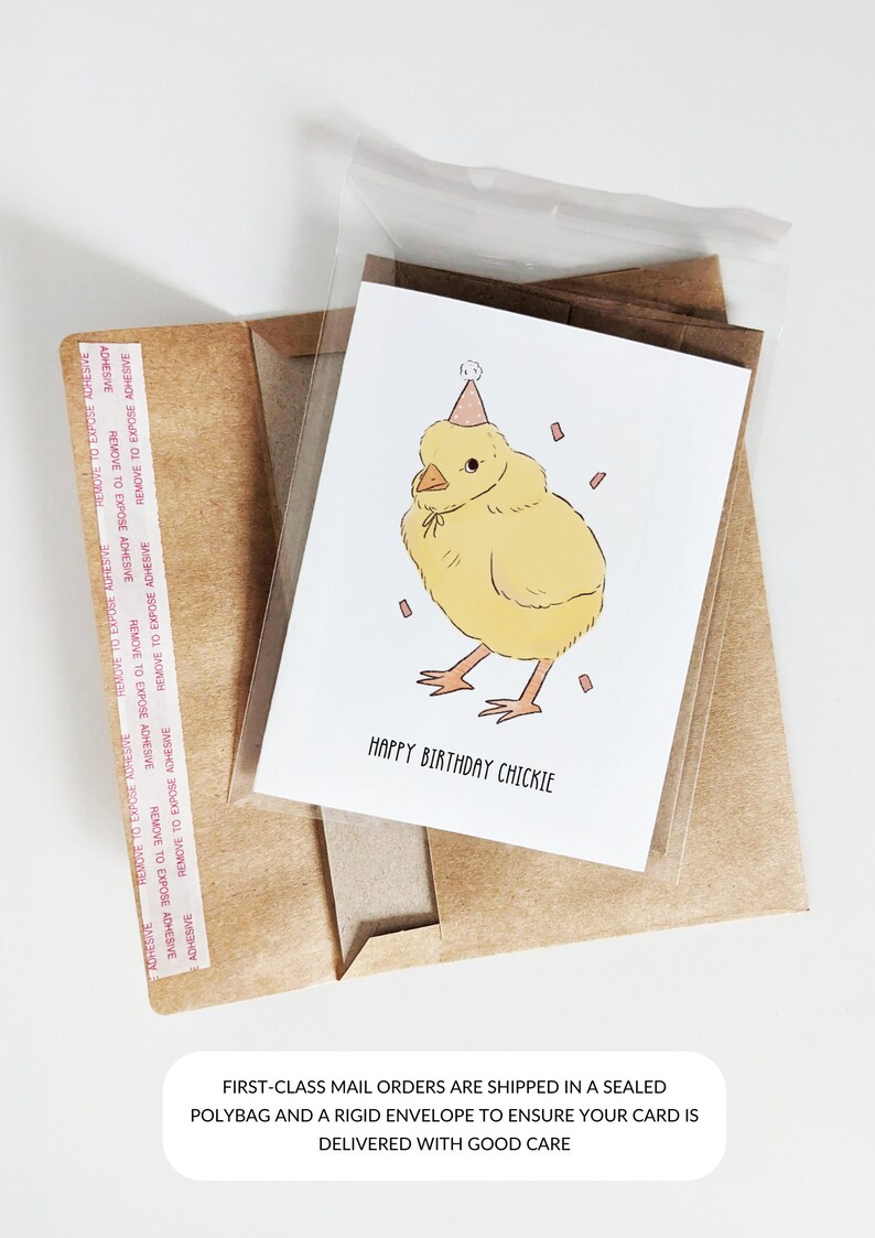 Happy Birthday Chick Card, Cute Animal, Chicken Card, Pun Birthday Card ...