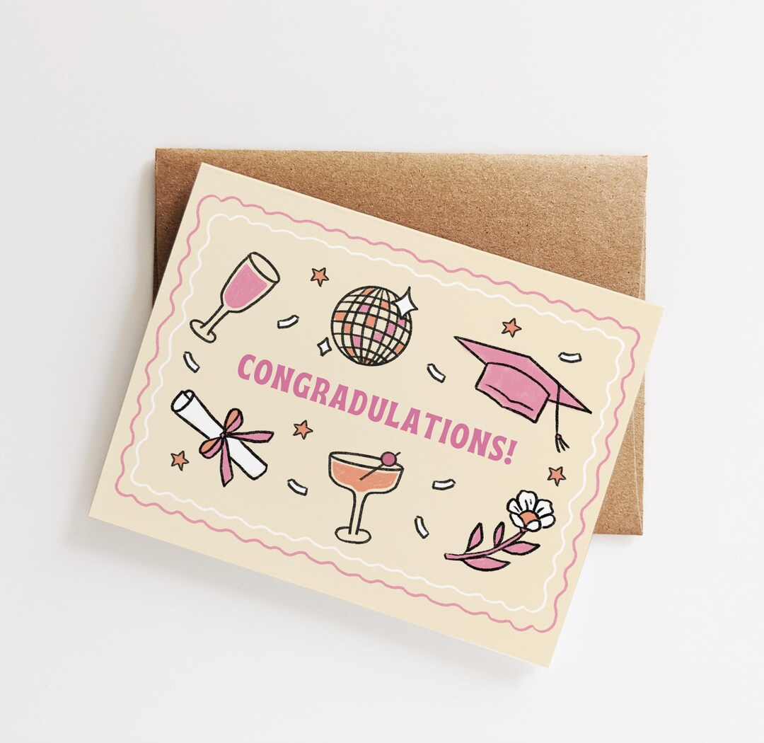 Congratulations Graduation Card, Congrats, High School, College, Class ...