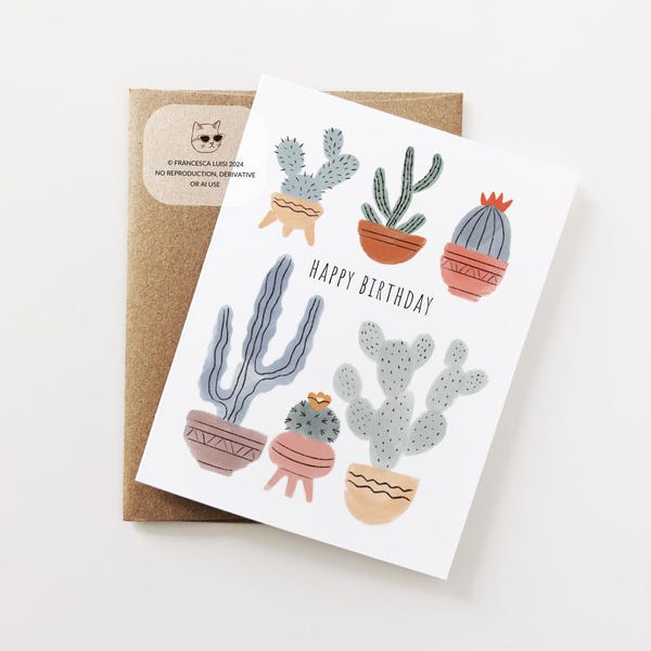 Cactus Greeting Card - Etsy