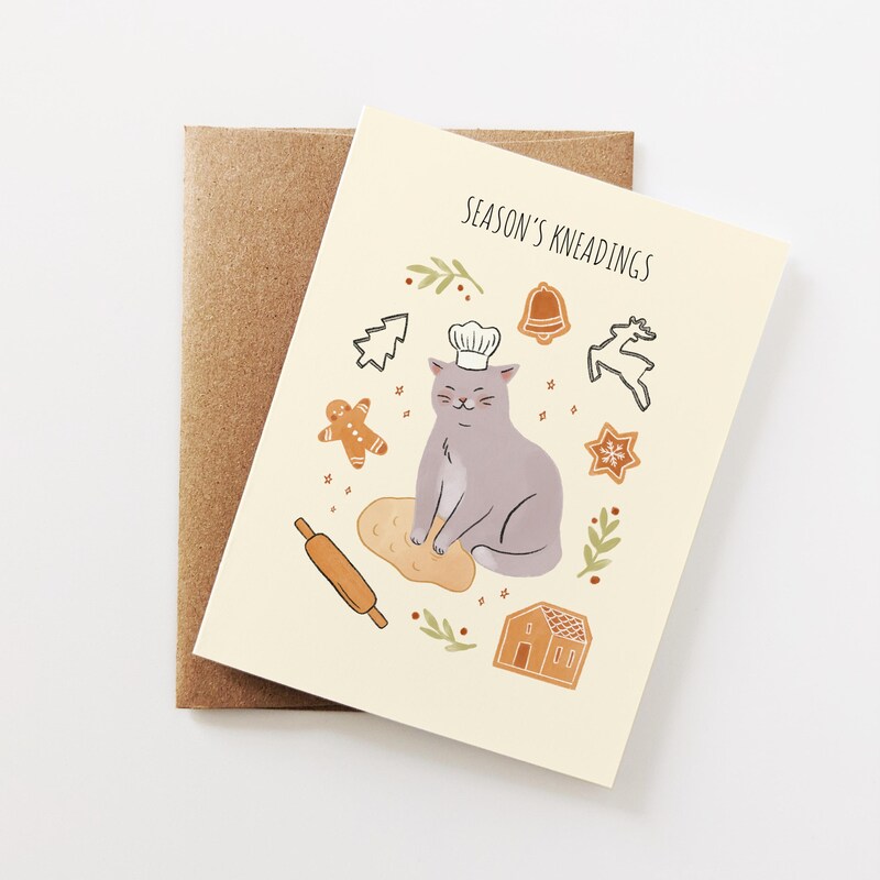 Cute Cat Card - Etsy