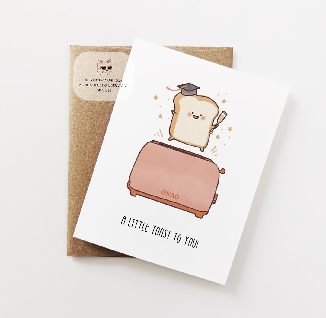 Funny Graduation Card, Achievement Card, Pun for Grad Card, Toast to ...
