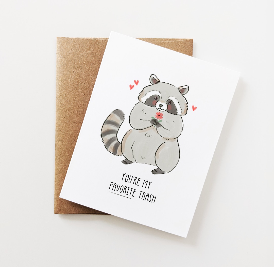 Raccoon Love, Anniversary Gift, Love Card, Custom Card, Raccoon Lover ...
