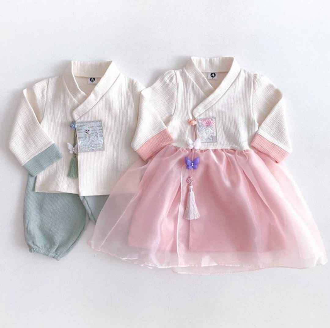 Korean Dol Dohl Traditional Dailywear Cotton White Blue Boy Pink Girl ...