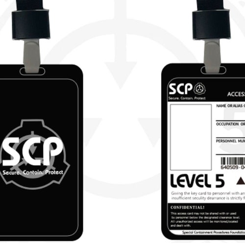 SCP Foundation Secure Access ID Cards Containment Breach - Etsy Hong Kong