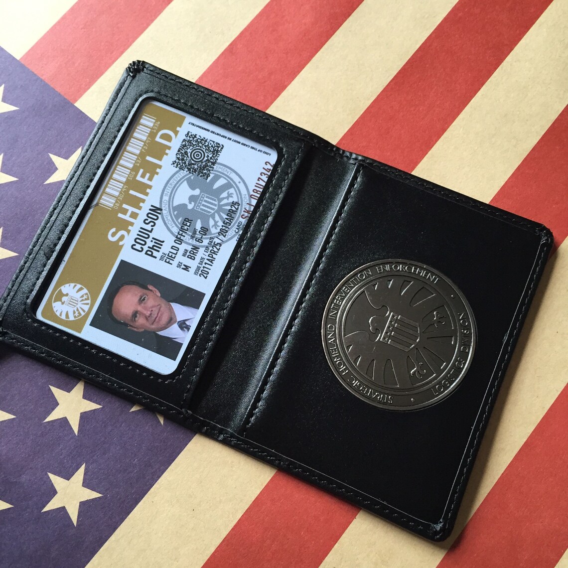 Custom S H I E L D ID Card With Badge Wallet Prop Replica Etsy