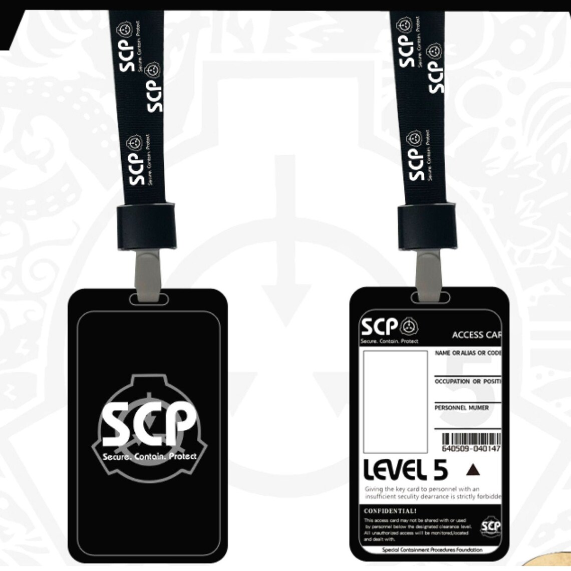 SCP Special Containment Procedures ID card SCP security pass | Etsy
