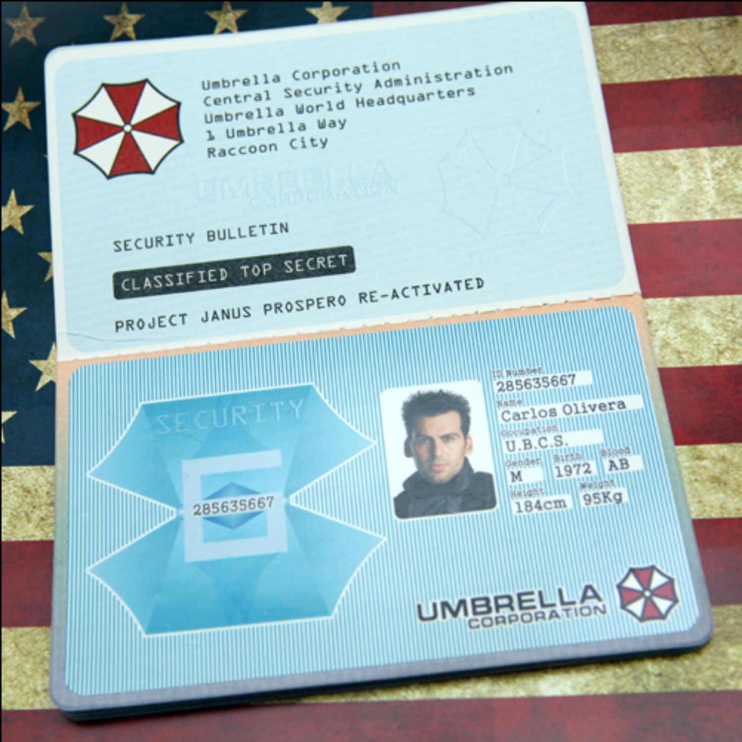 Prop Umbrella Corporation ID Resident Evil Security Customizable ...