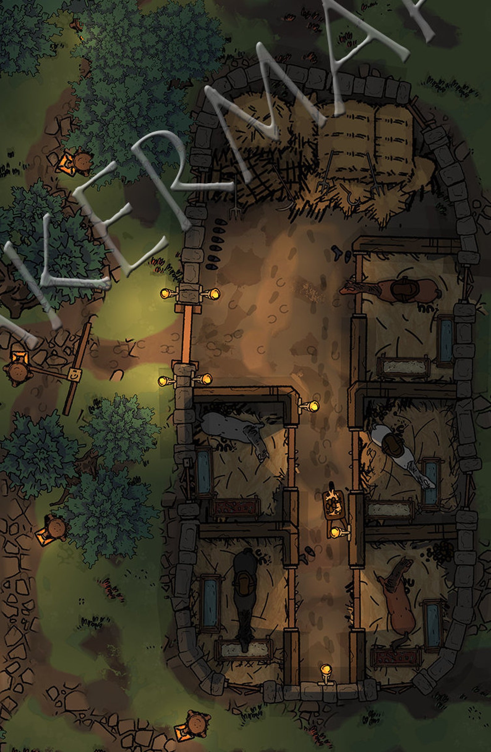 D&D Stable Tavern Map DnD Maps RPG Tabletop download Day | Etsy