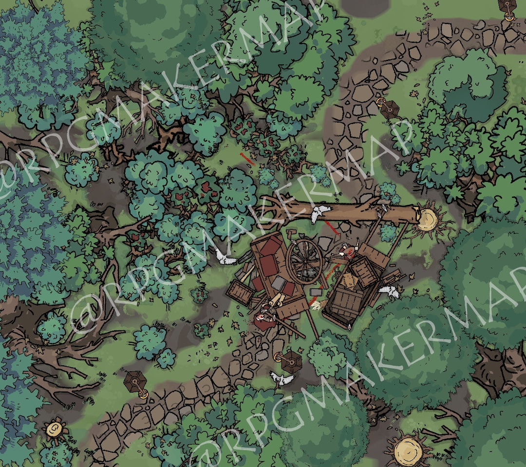 RPG/D&D Road Battlemap Printable Rpg Maps Day and Night - Etsy Canada