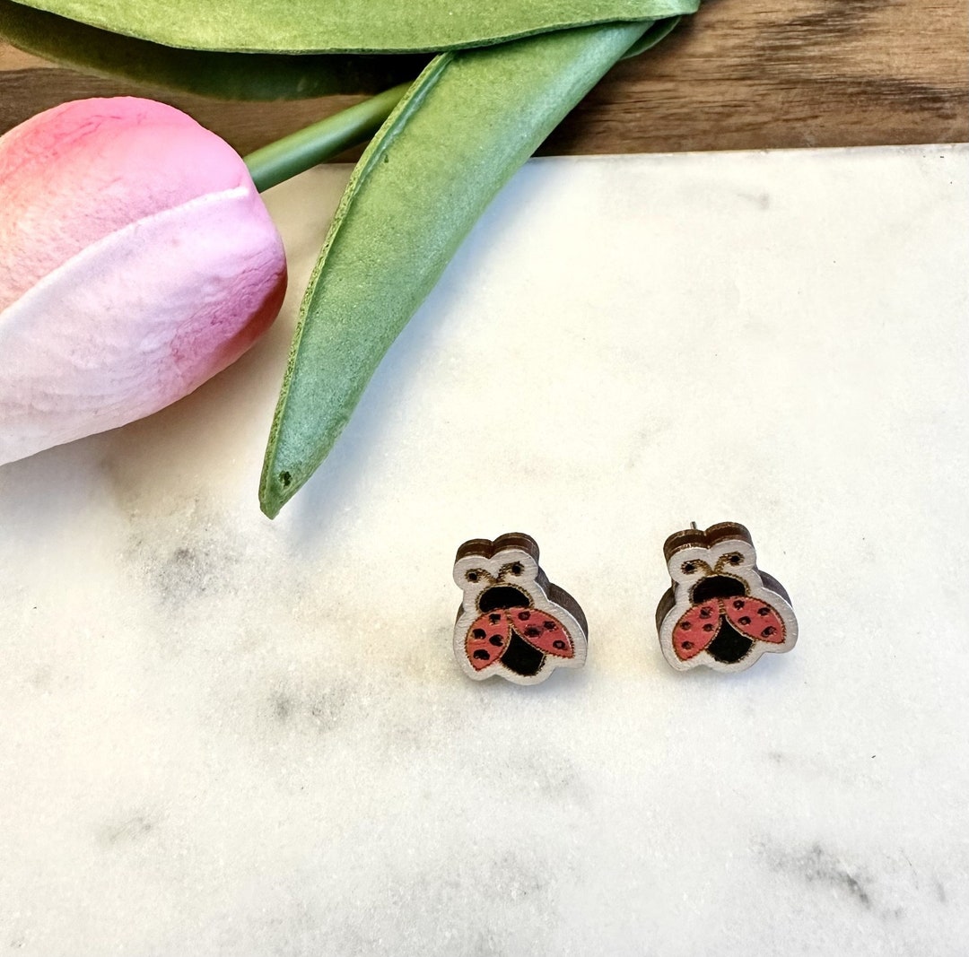 Ladybug Studs - Perfect for Birthday, Christmas - Etsy