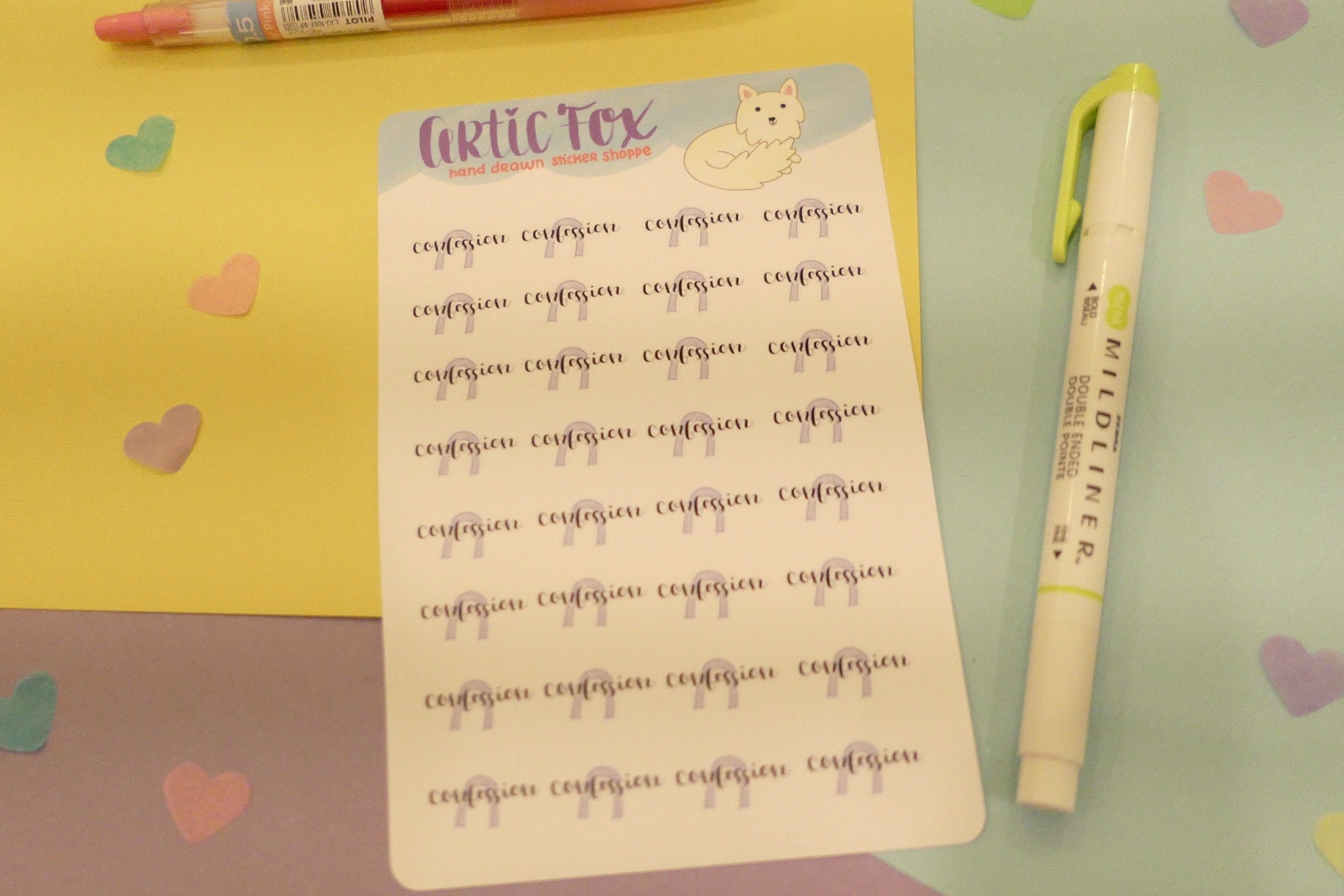 Confession Sticker Sheet Catholic and Christian Planner | Etsy