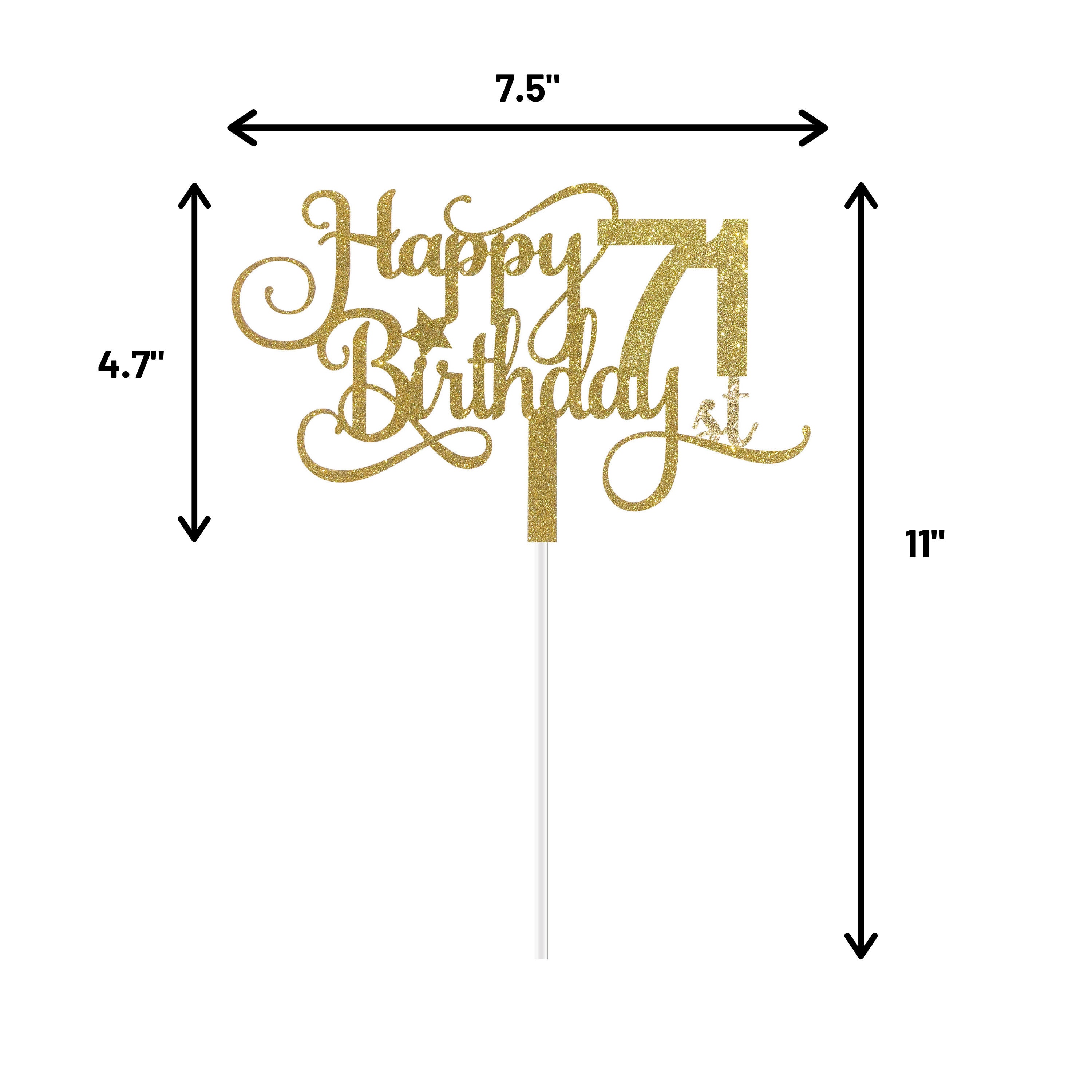 ALPHA K GG 71st Birthday Cake Topper Happy 71st Birthday Cake - Etsy