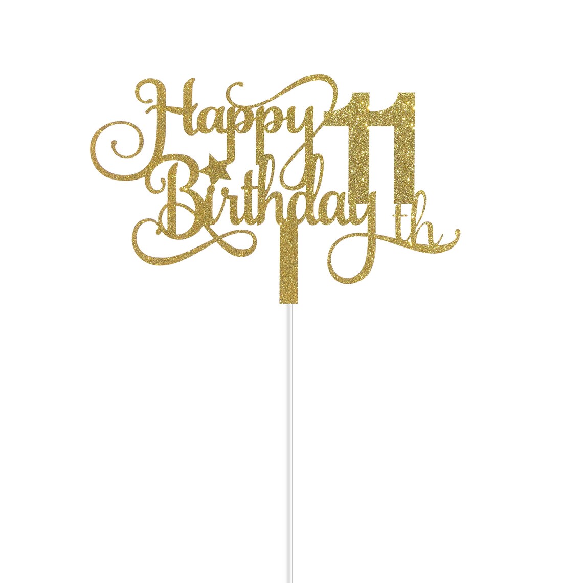 ALPHA K GG 11th Birthday Cake Topper Happy 11th Birthday Cake - Etsy