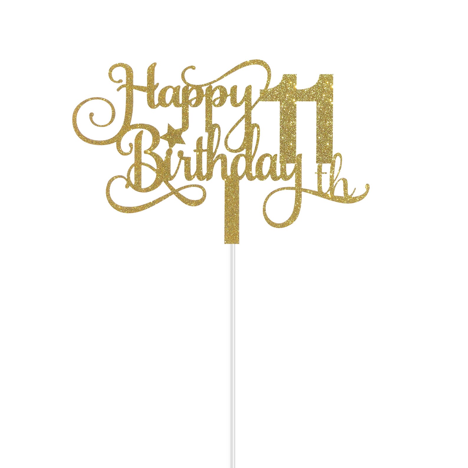 ALPHA K GG 11th Birthday Cake Topper Happy 11th Birthday Cake - Etsy