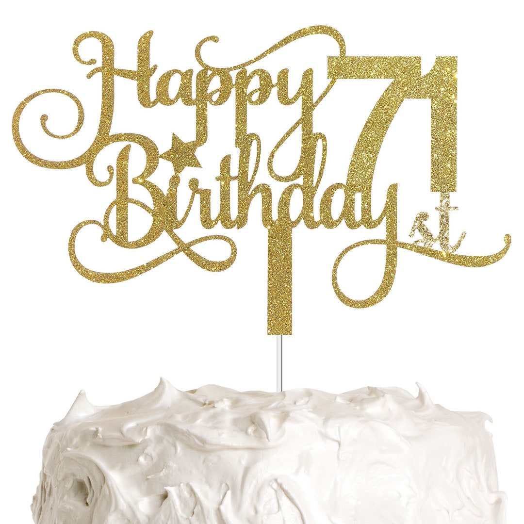 ALPHA K GG 71st Birthday Cake Topper Happy 71st Birthday Cake - Etsy